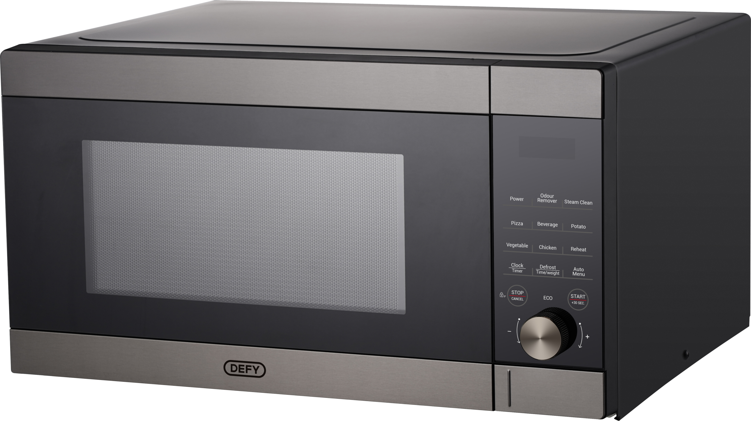 DEFY 43L SOLO MICROWAVE BLACK GLASS - Modern Living